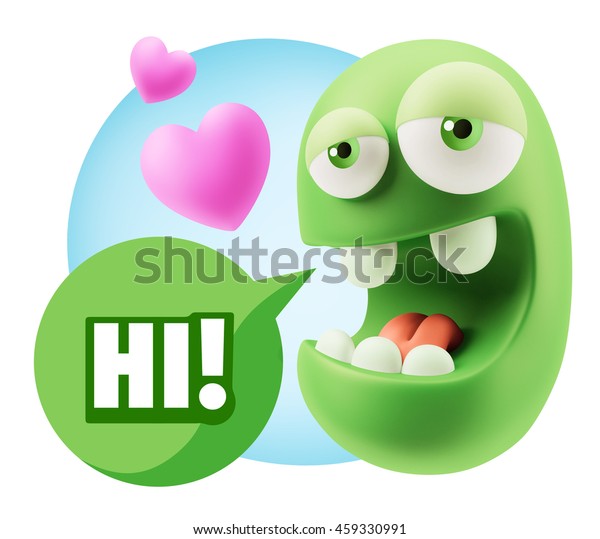 3d Rendering Emoticon Face Saying Hi 스톡 일러스트 459330991 | Shutterstock