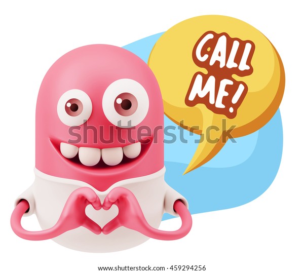 3d Rendering Emoticon Saying Call Me 库存插图 459294256 | Shutterstock