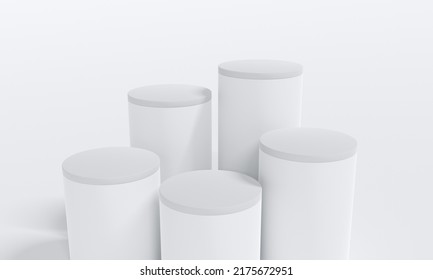 3d Rendering Empty Cylinders Products Display Stock Illustration ...