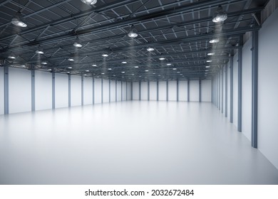 87 3d Rendering Empty Factory Interior With Pendant Lamps Images, Stock ...