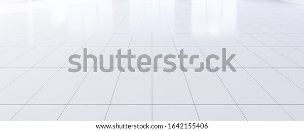 3d Rendering Empty Room White Tile Stock Illustration 1642155406