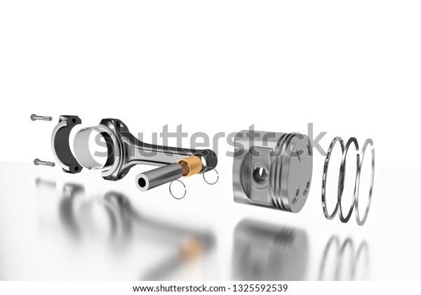 3d Rendering Engine Piston Piston Rings Stock Illustration 1325592539 ...