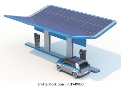3d Rendering Ev Charging Station 3d Stock Illustration 731949850