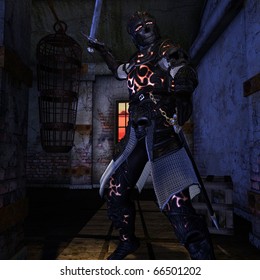 3d Rendering Evil Fighter Dark Armor Stock Illustration 66501202 ...