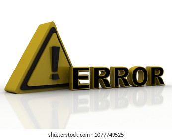3d Rendering Exclamation Sign Error Stock Illustration 1077749525 ...