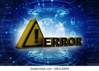 3d Rendering Exclamation Sign Error Stock Illustration 1081132049 ...