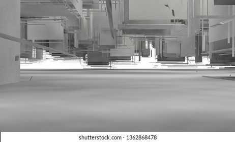 3d Rendering Exploded Cube On White Stock Illustration 1362868478 ...