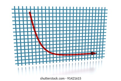 3d Rendering Exponential Decay Curve Stock Illustration 91421615 ...