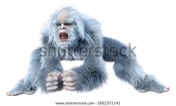 3d Rendering Fantasy Creature Yeti Isolated Stock Illustration ...
