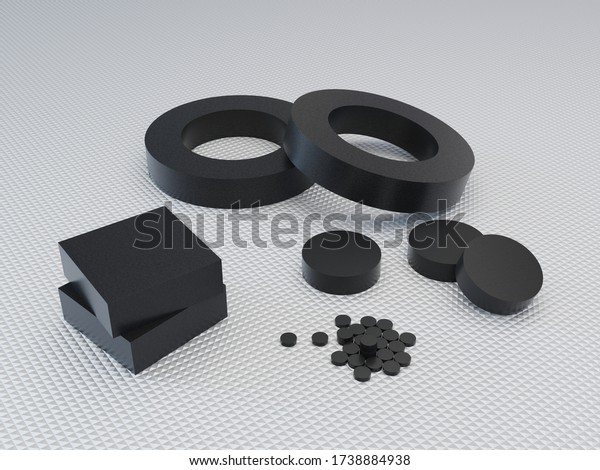 3d Rendering Ferrite Magnet Isolated On Stock Illustration 1738884938 ...