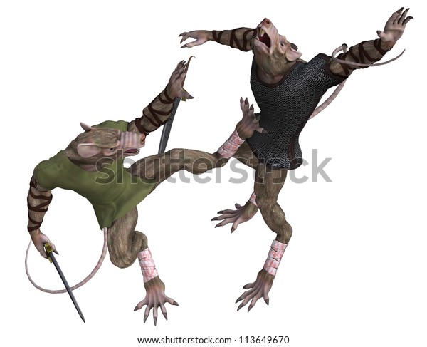 3d Rendering Fighting Rats Illustration Stock Illustration 113649670 ...