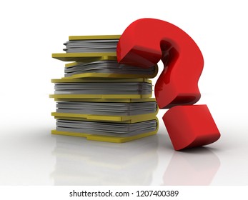 3d Rendering File Folder Question Symbol Stock Illustration 1207400389 ...