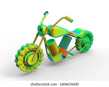 3d Rendering Finite Element Analysis Motorcycle Stock Illustration ...