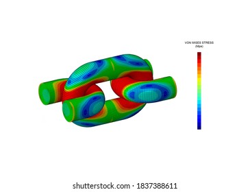 3d Rendering Finite Element Analysis Chain Stock Illustration ...