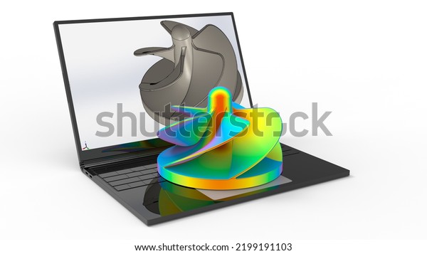 3d Rendering Finite Element Analysis Turbine Stock Illustration