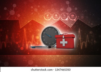 3d Rendering First Aid Kit Stop Stock Illustration 1347465350 ...