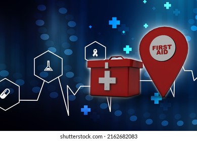 3d Rendering First Aid Kit Navigation Stock Illustration 2162682083 ...