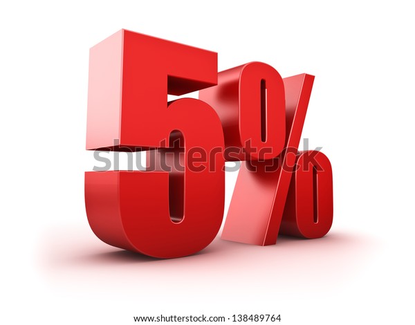3D Rendering of a five percent symbol