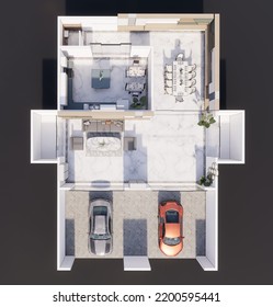 3d Rendering Floor Plan House Stock Illustration 2200595441 | Shutterstock