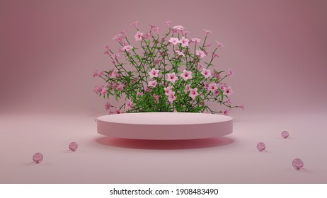 3d Rendering Flower Background Pink Color Stock Illustration 1908483490 ...