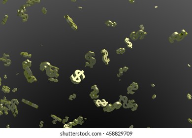 3d Rendering Flying Dollar Sign Stock Illustration 458829709 | Shutterstock