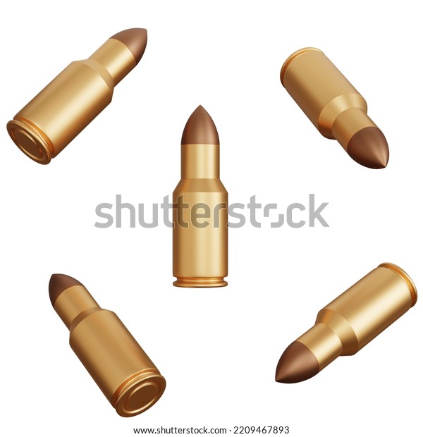 3d Rendering Flying Gun Bullets Isolated Stock Illustration 2209467893 ...