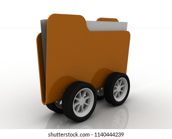 Folder Documents On Wheels Isolated On 库存插图 295887461 | Shutterstock