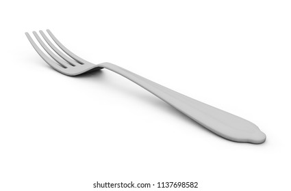 3d Rendering Fork On White Background Stock Illustration 1137698582 ...