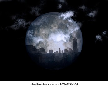257 Moon over manhattan Images, Stock Photos & Vectors | Shutterstock