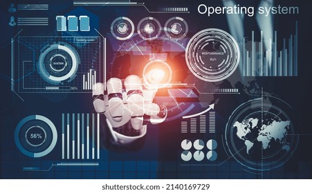 3d Rendering Futuristic Droid Robot Technology Stock Illustration ...