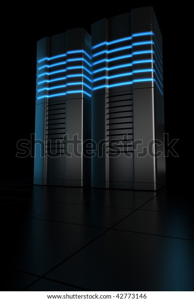 3d Rendering Futuristic Servers Stock Illustration 42773146 | Shutterstock