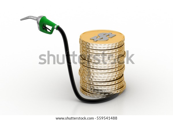 3d Rendering Gas Pump Dollar Coins Stock Illustration 559541488 ...
