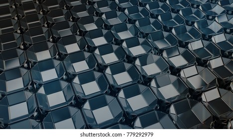 3d Rendering Geometric Blue Square Cell: ภาพประกอบสต็อก 779292979 ...