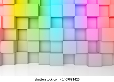 3d Rendering Geometric Shapes Cube Standing 스톡 일러스트 1409991413 ...