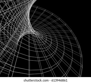 3d Rendering Geometric Wire Frame Stock Illustration 613946861 ...