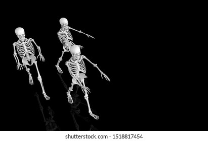3d Rendering Ghost Human Skull Skeleton Stock Illustration 1518817454