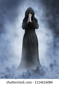 3d Rendering Ghost Nun Saint Praying Stock Illustration 1114616084 ...