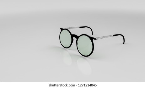 3d Rendering Glasses Unique Design Green Stock Illustration 1291214845 ...