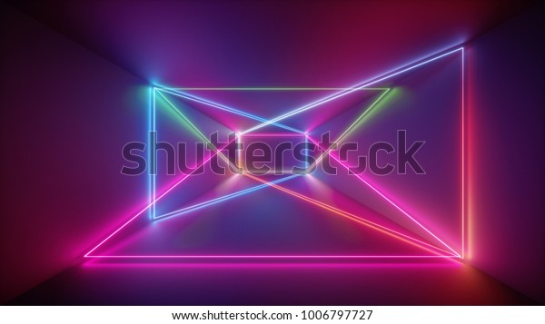 3d Rendering Glowing Lines Neon Lights Stock Illustration 1006797727 ...