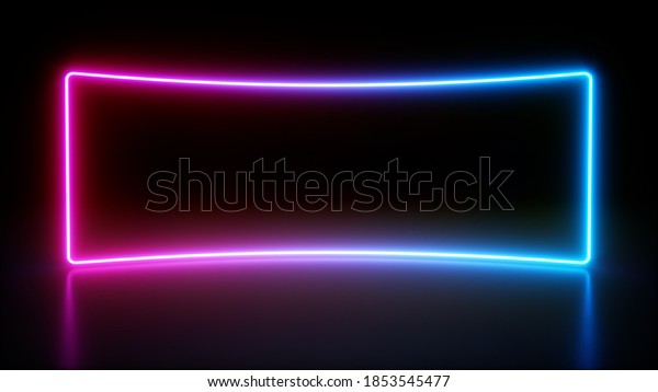 3d Rendering Glowing Neon Lights On Stock Illustration 1853545477 ...