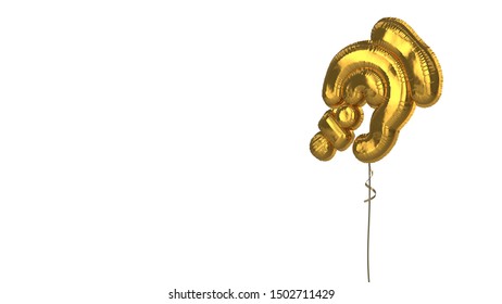 3d Rendering Gold Balloon Shaped Symbol Stock Illustration 1502690750 ...