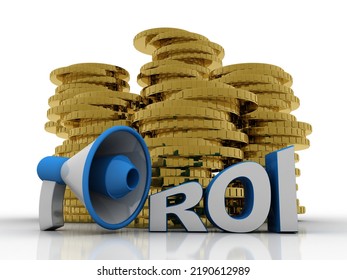3d Rendering Gold Coins Return On Stock Illustration 2190612989 ...