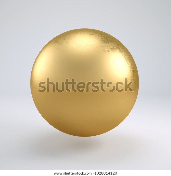 3d Rendering Gold Sphere Isolated On Stock Illustration 1028014120 ...