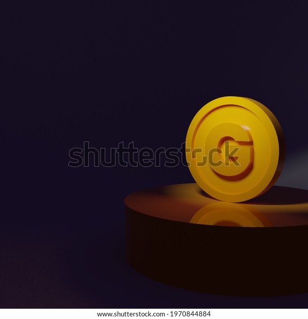 3d Rendering Gold Text Coin Icon Stock Illustration 1970844884 ...