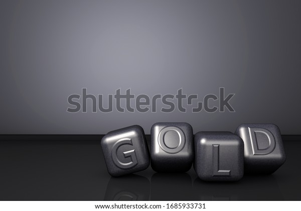 3d Rendering Gold Word Silver Cubes Stock Illustration 1685933731 ...