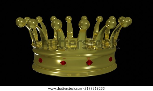 3d Rendering Golden Crown Red Diamond Stock Illustration 2199819233 ...