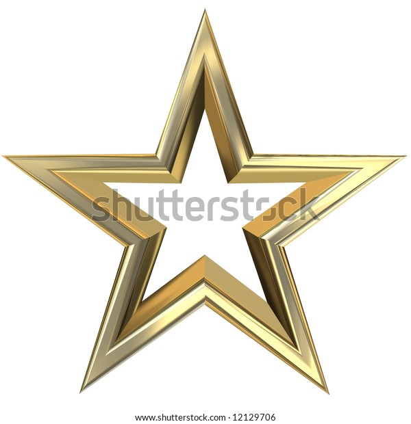 3d Rendering Golden Star Front View Stock Illustration 12129706 ...