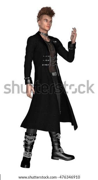 3d Rendering Gothic Male Model Isolated Stock Illustration 476346910 ...