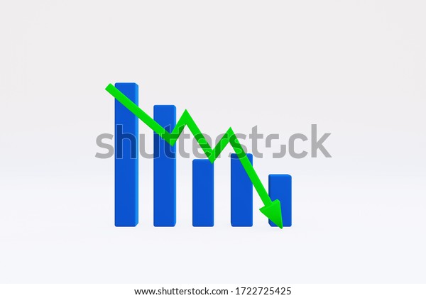 3d Rendering Graph Trending Downwards Arrow Stock Illustration 1722725425