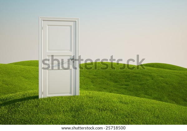 3d Rendering Grass Field Door 库存插图 25718500 | Shutterstock